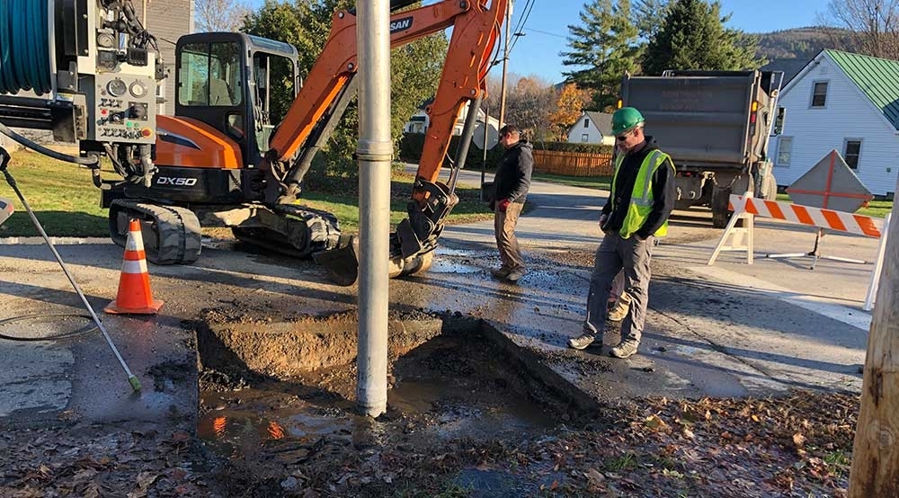 Water Main Repair with Hydro Excavation | Vermont Utility Management ...